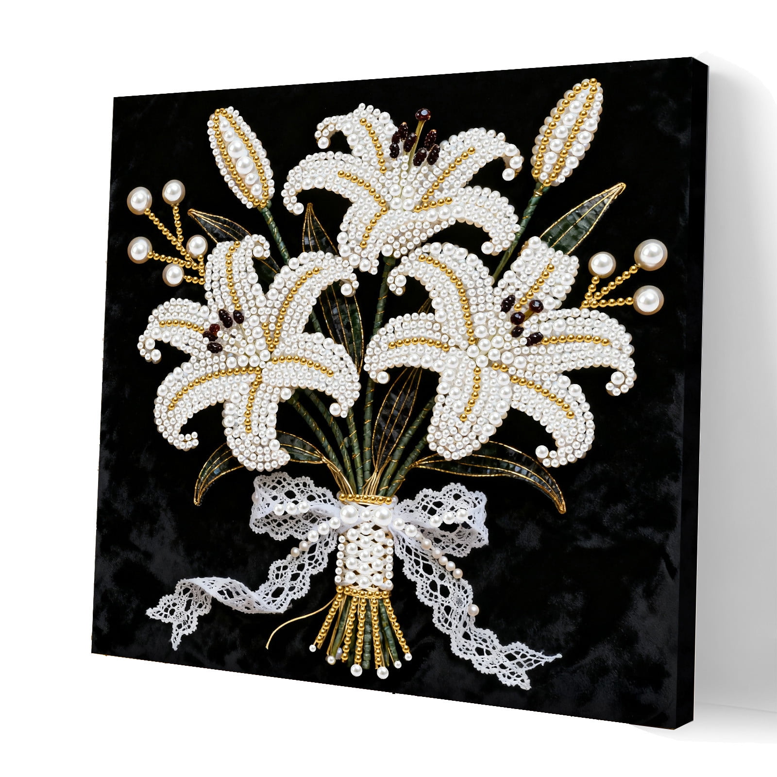 FLOPESN DIY Gemstone Pearl Diamond Art Painting Kit with Frame Gemstone ...