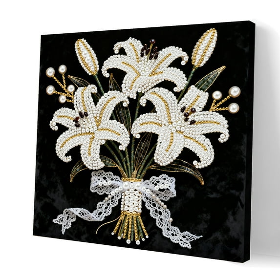 FLOPESN DIY Gemstone Pearl Diamond Art Painting Kit with Frame Gemstone ...