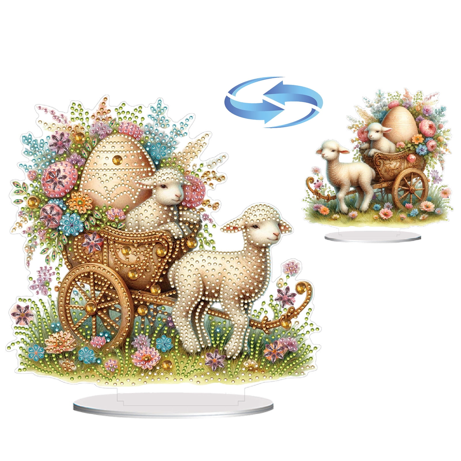 FLOPESN Easter DIY Diamond Art Painting Desktop Ornaments,Single-Sided ...