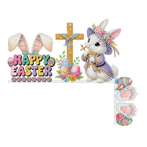 FLOPESN Easter Rabbit DIY Diamond Art Painting Wall Stickers, Creative ...