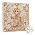 FLOPESN Monkey Chinese Zodiac Pearl Diamond Framed Art, 9.8x9.8in Wall ...
