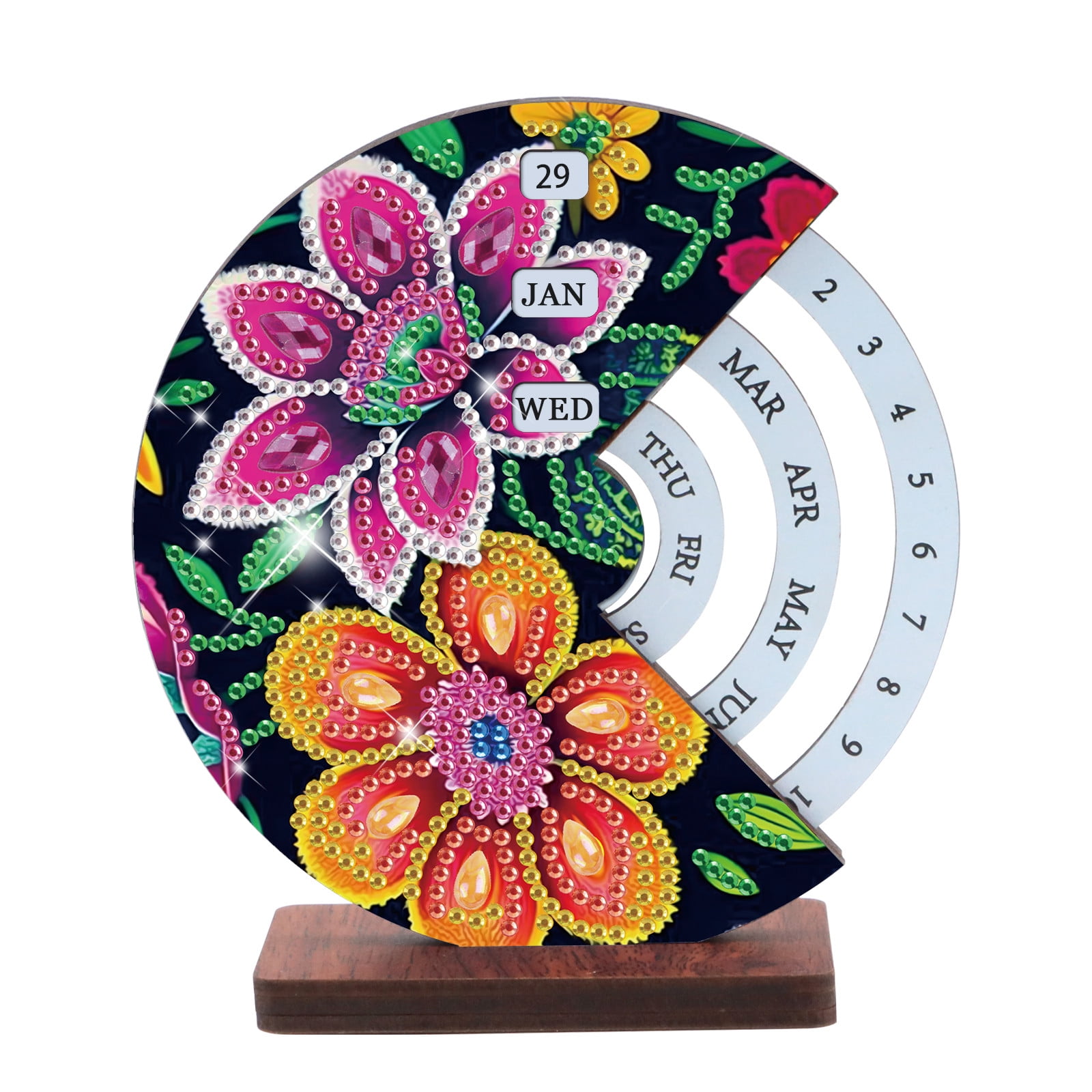 FLOPESN Wooden Perpetual DIY Diamond Art Painting Manual Rotating ...