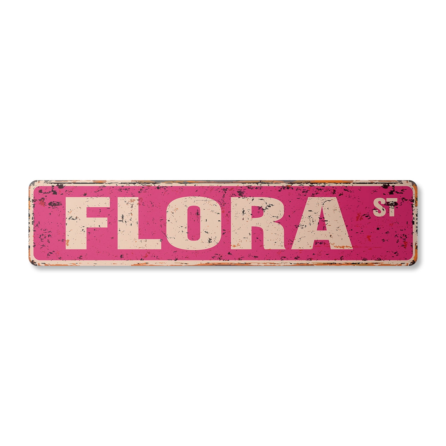 FLORA Vintage Plastic Street Sign Childrens Name Room Sign | Indoor ...