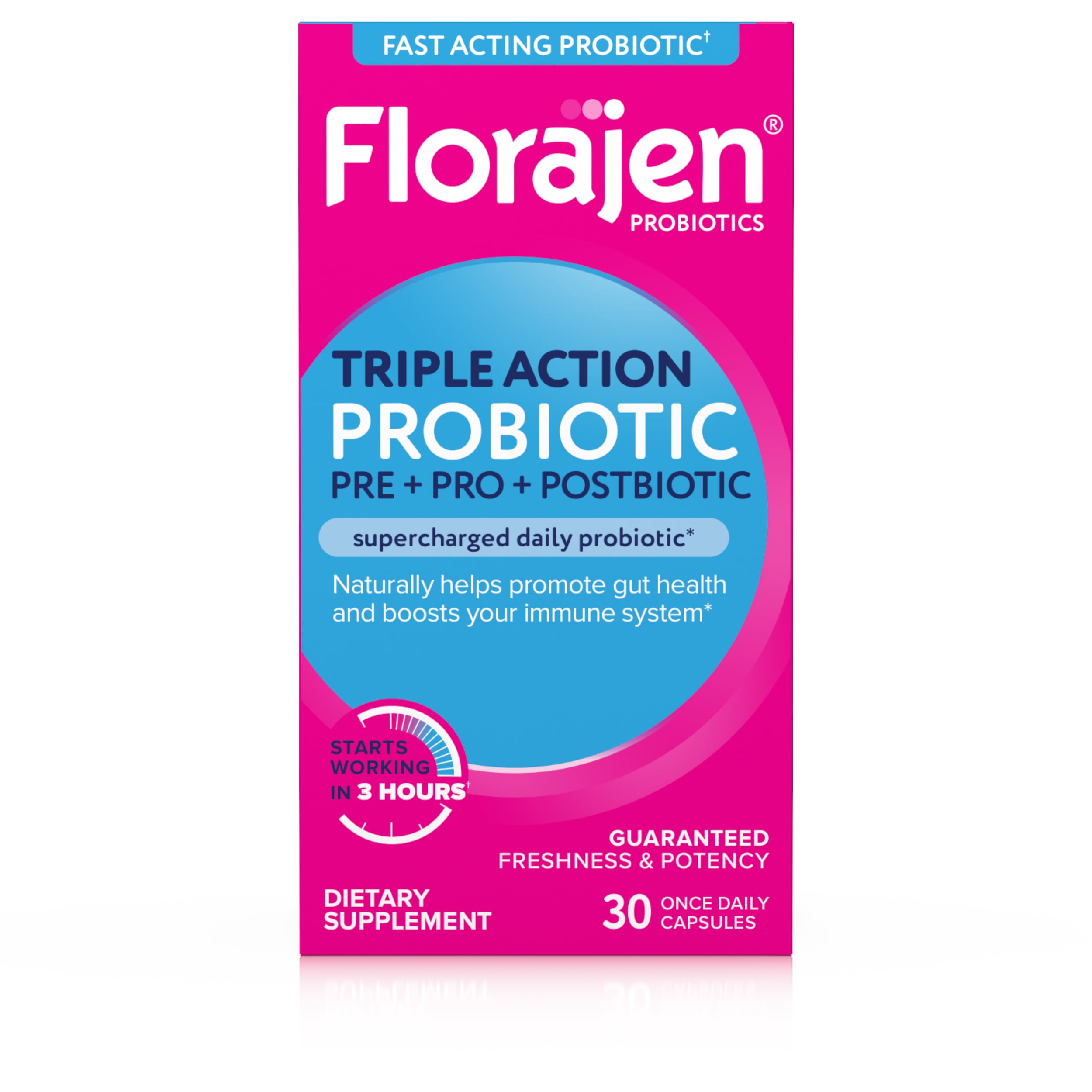Florajen Triple Action Probiotic 30 Capsules - Walmart.com