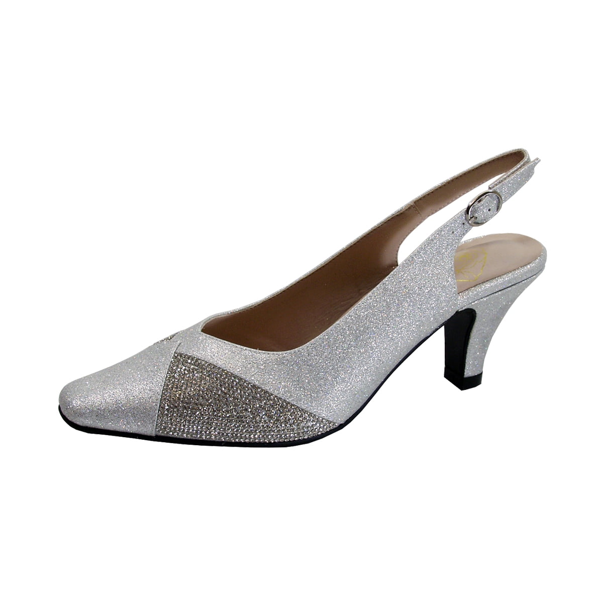 FLORAL Polly Slingback Dress Pumps - Sparkling Crystals - 2.5 Heel ...
