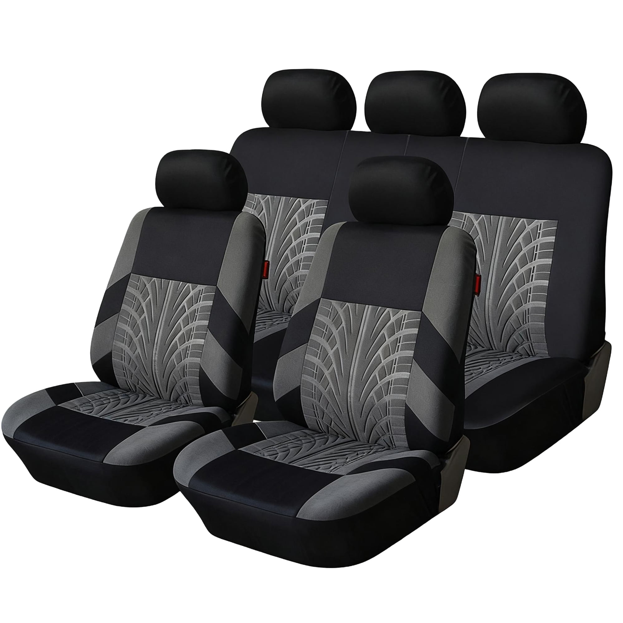 FLORAY 9-Piece Car Seat Covers Full Set - Airbag Safe, Thickened, Split ...