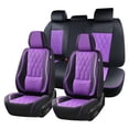FLORICH Full Set Car Seat Covers, Universal Nappa Leather Seat Covers ...