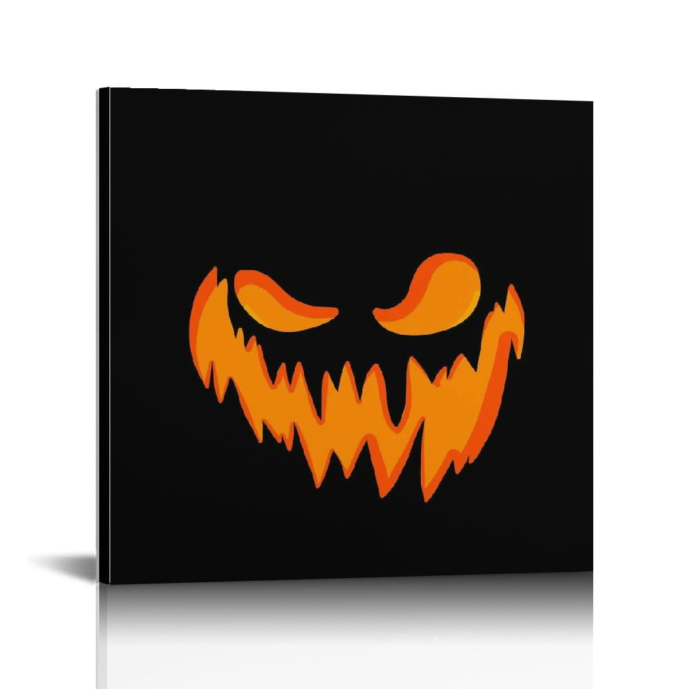FLORID 16x16in Wall Art Pumpkin-Face Artwork Paintings Print on Canvas ...