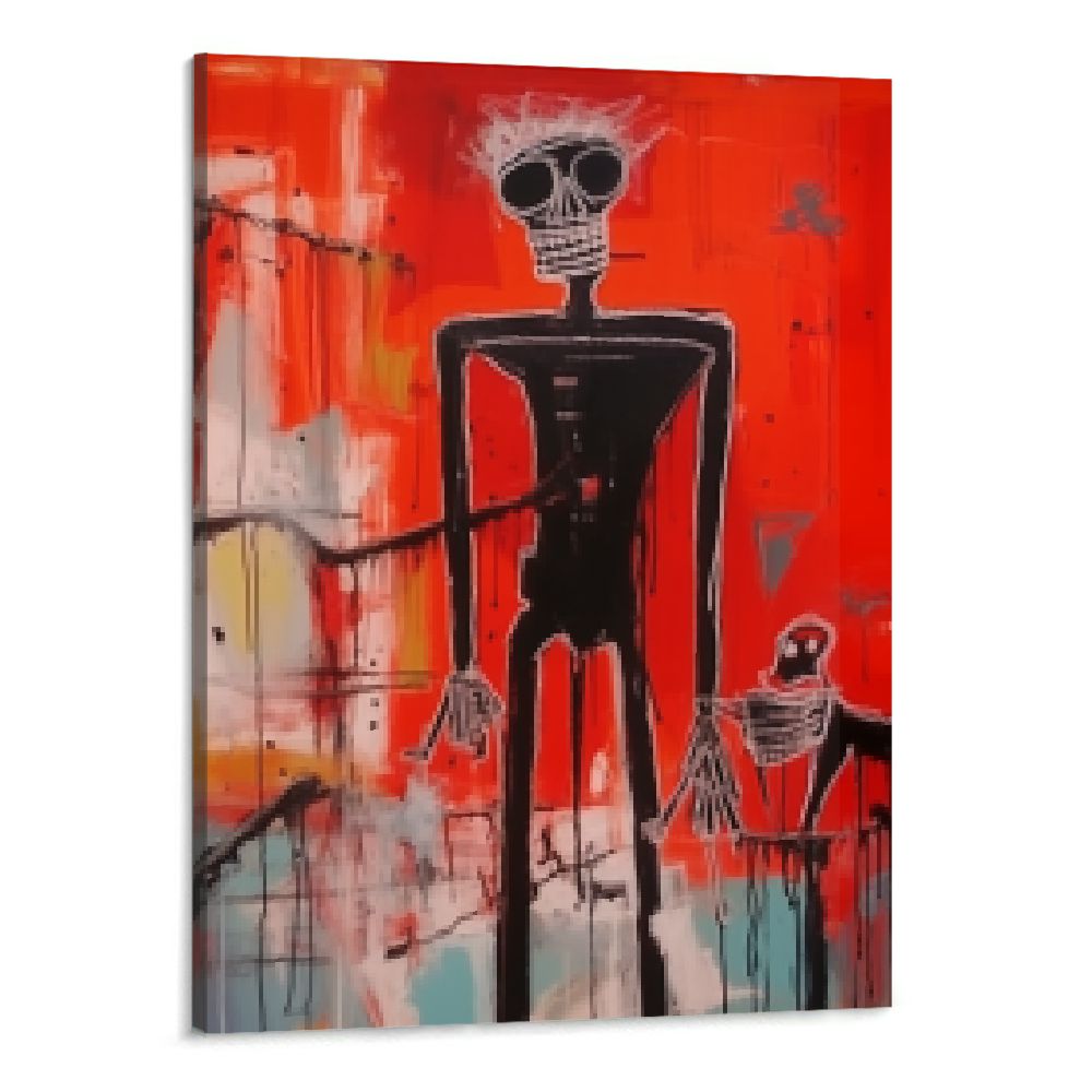 FLORID 16x20in Basquiat Dinosaur King Animals Colorful Graffiti Canvas ...