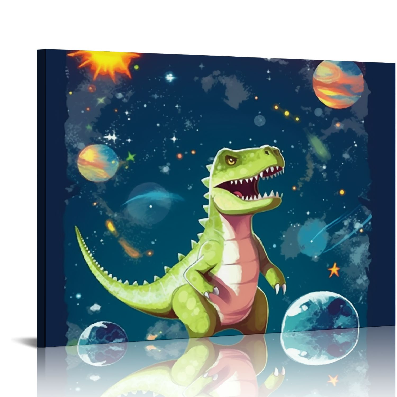 FLORID 20x16 in / 16x12 in Outer Space Dinosaur Room Decor Solar System ...