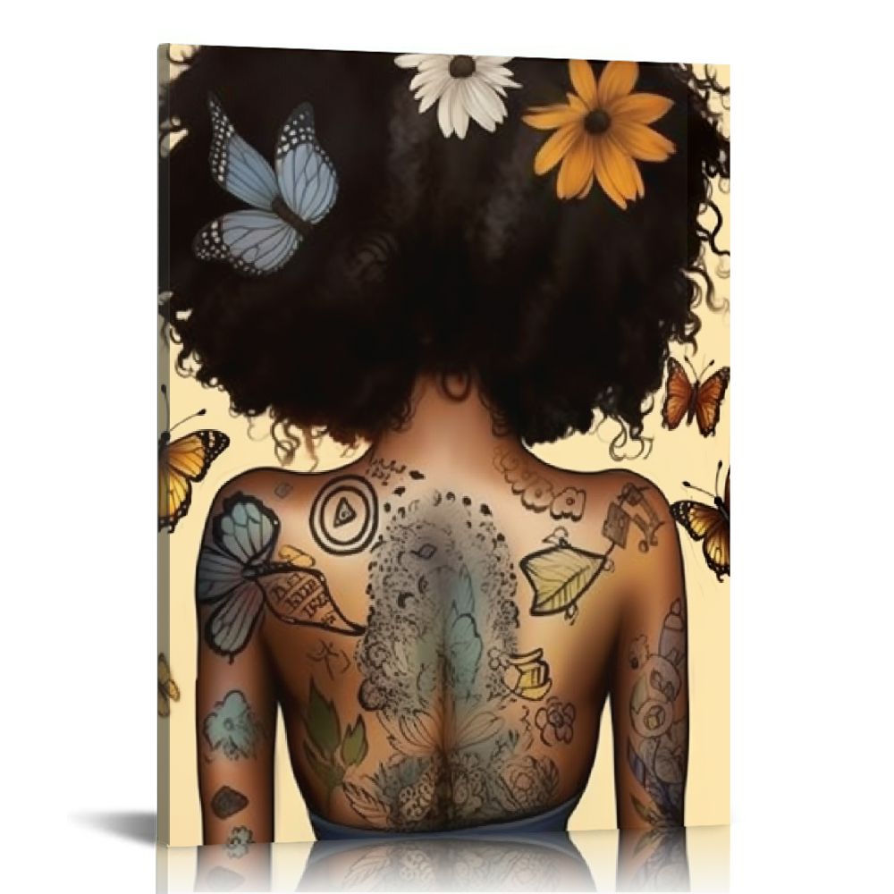 FLORID African American Wall Art, Black Girl Women Canvas Wall Art Poster for Room Decor, I Am ...