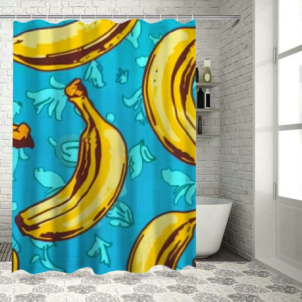 FLORID Bananas Shower Curtain Set - Unique Design, High Definition ...