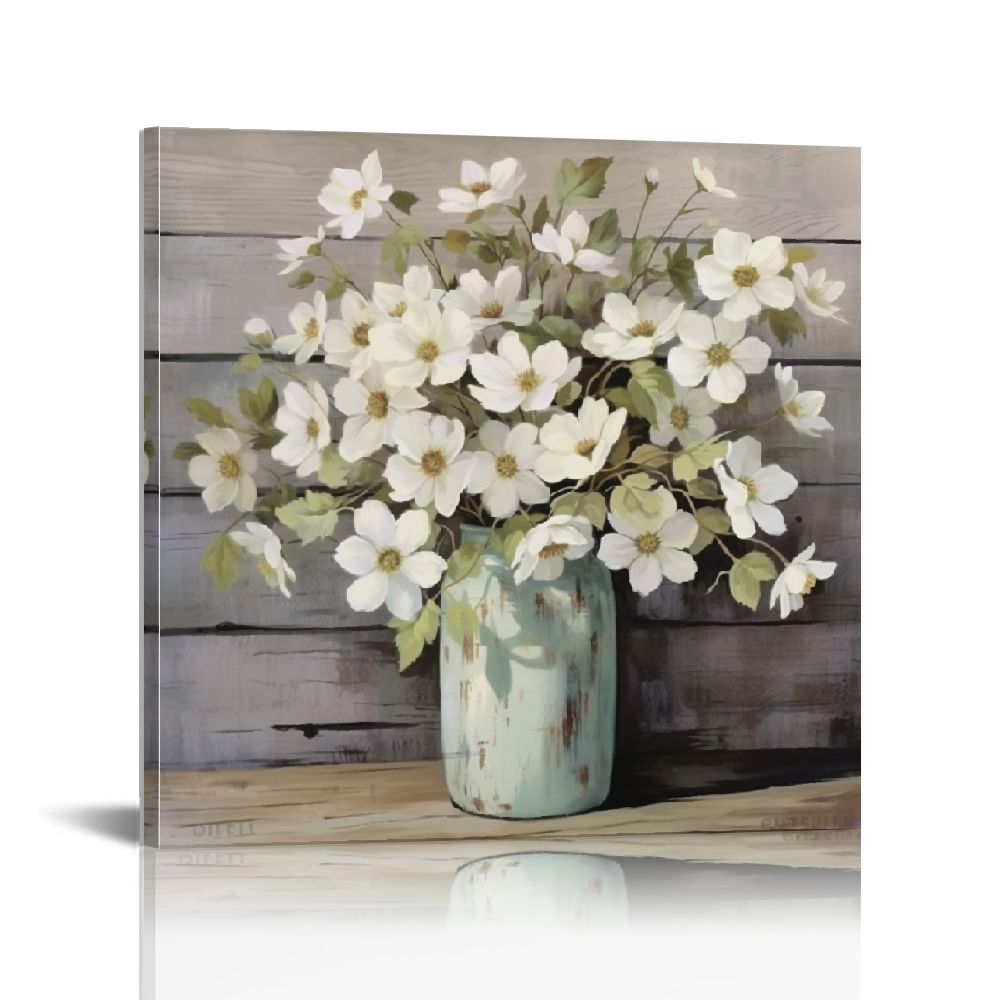 FLORID Bathroom Wall Decor Art Country Style Canvas Flowers Pictures ...