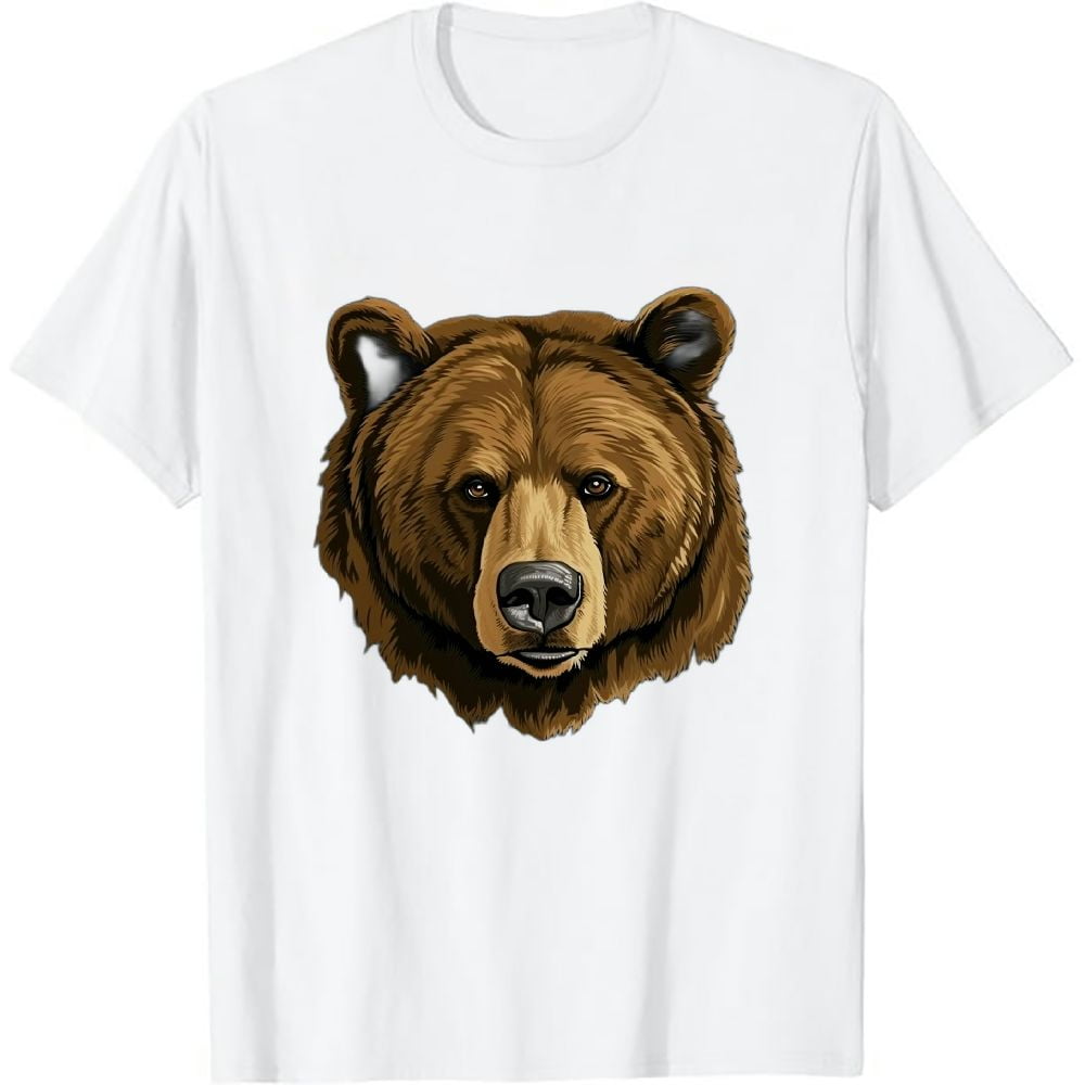 FLORID Bear Shirt Grizzly Bear Face Zoo Wild Animal Bear Lovers T-Shirt ...