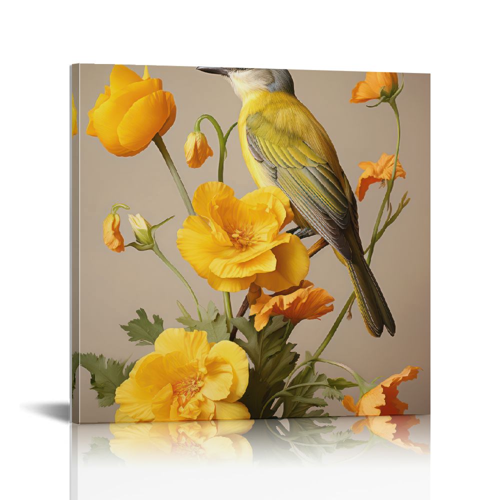 FLORID Birds With Flowers Wall Art, Banksy Style, Abstract Mural ...