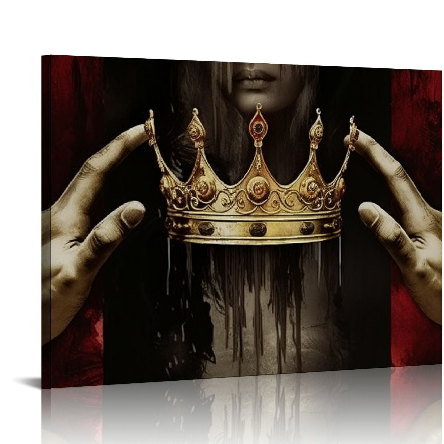 FLORID Black Gold Crown Wall Art Queen Crown Paintings African Amarican ...