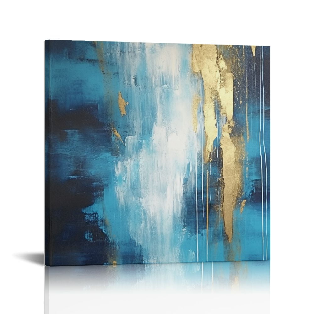 FLORID Blue Abstract Line Art Canvas Print Painting Modern Wall Decor ...