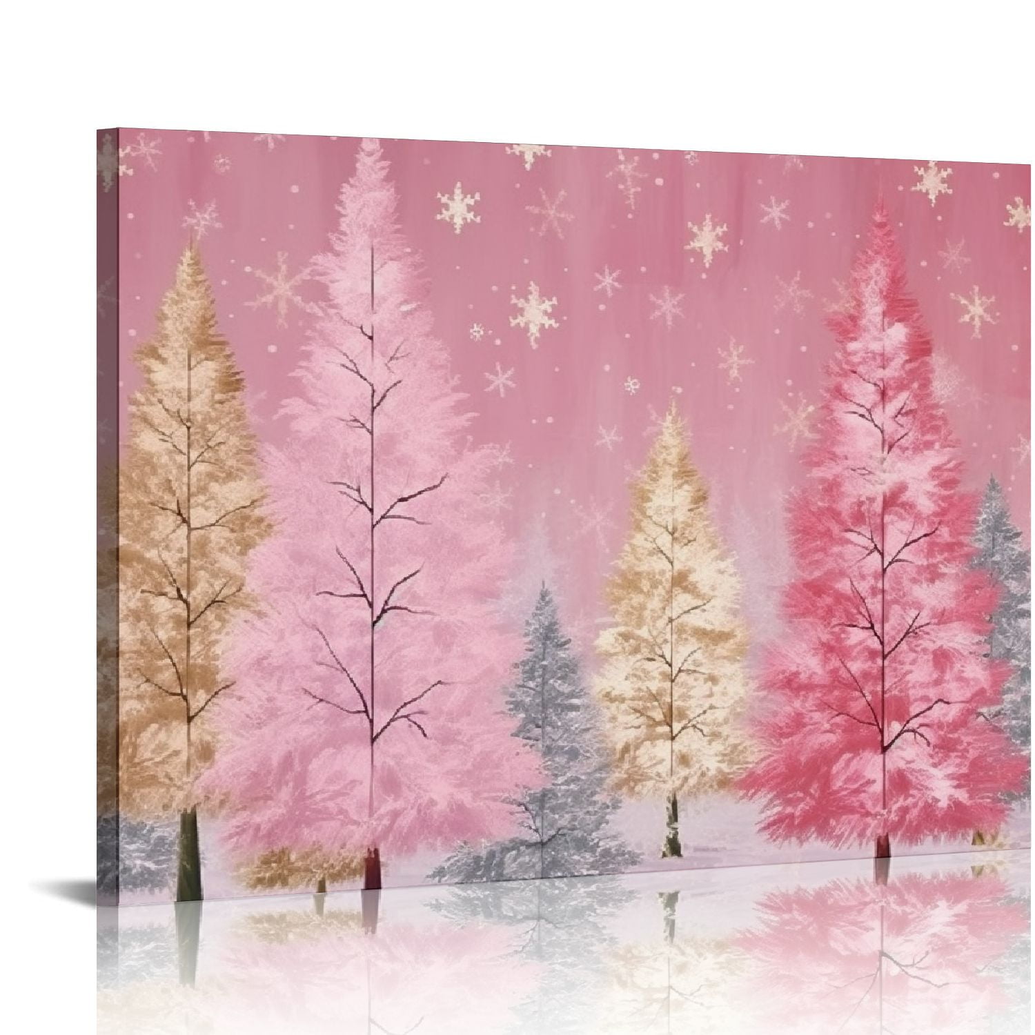 FLORID Blush Pink Tree Wall Art For Living Room/Bedroom, Canvas ...