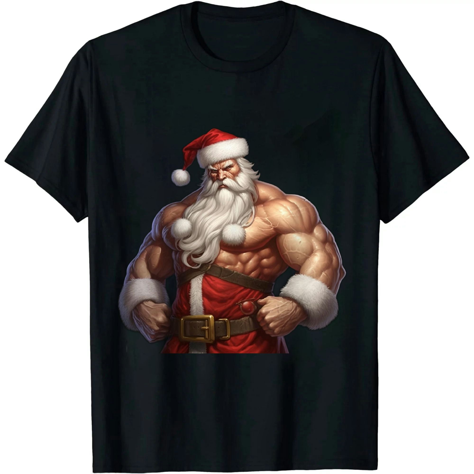 FLORID Buff Santa Workout Santa Claus Gym Muscles Sleighin' T-Shirt ...