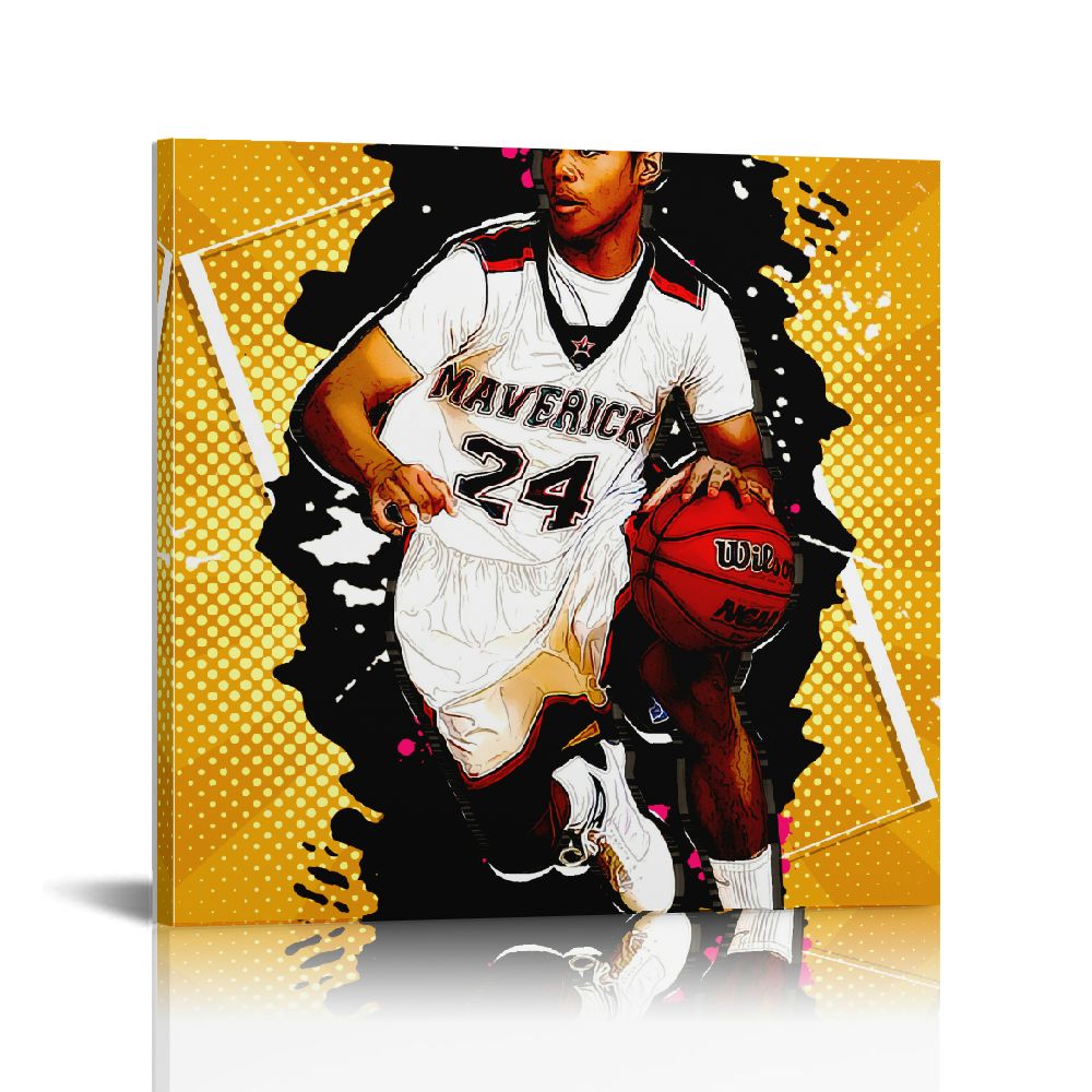 FLORID Canvas Wall Art 16x16in Basketball on Canvas Wall Art Modern ...