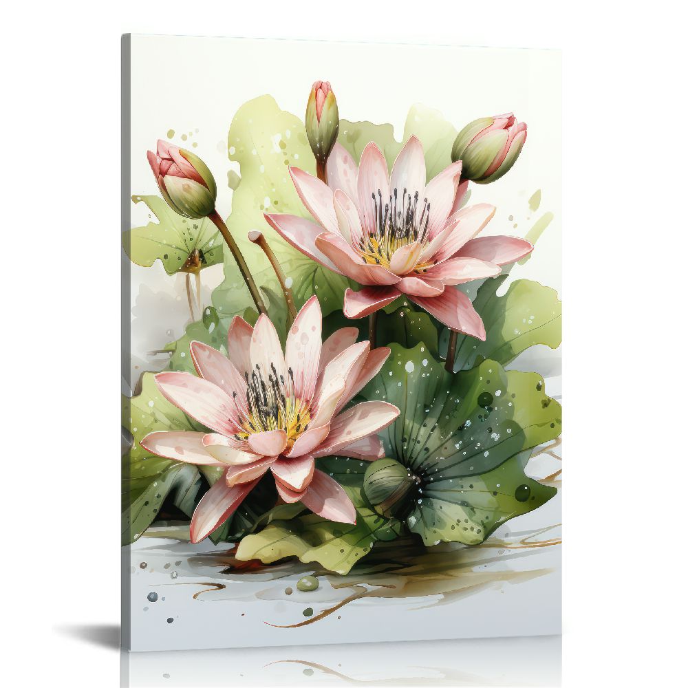FLORID Canvas Wall Art 16x20 in / 12x16 in Lotus Wall Art For Living ...