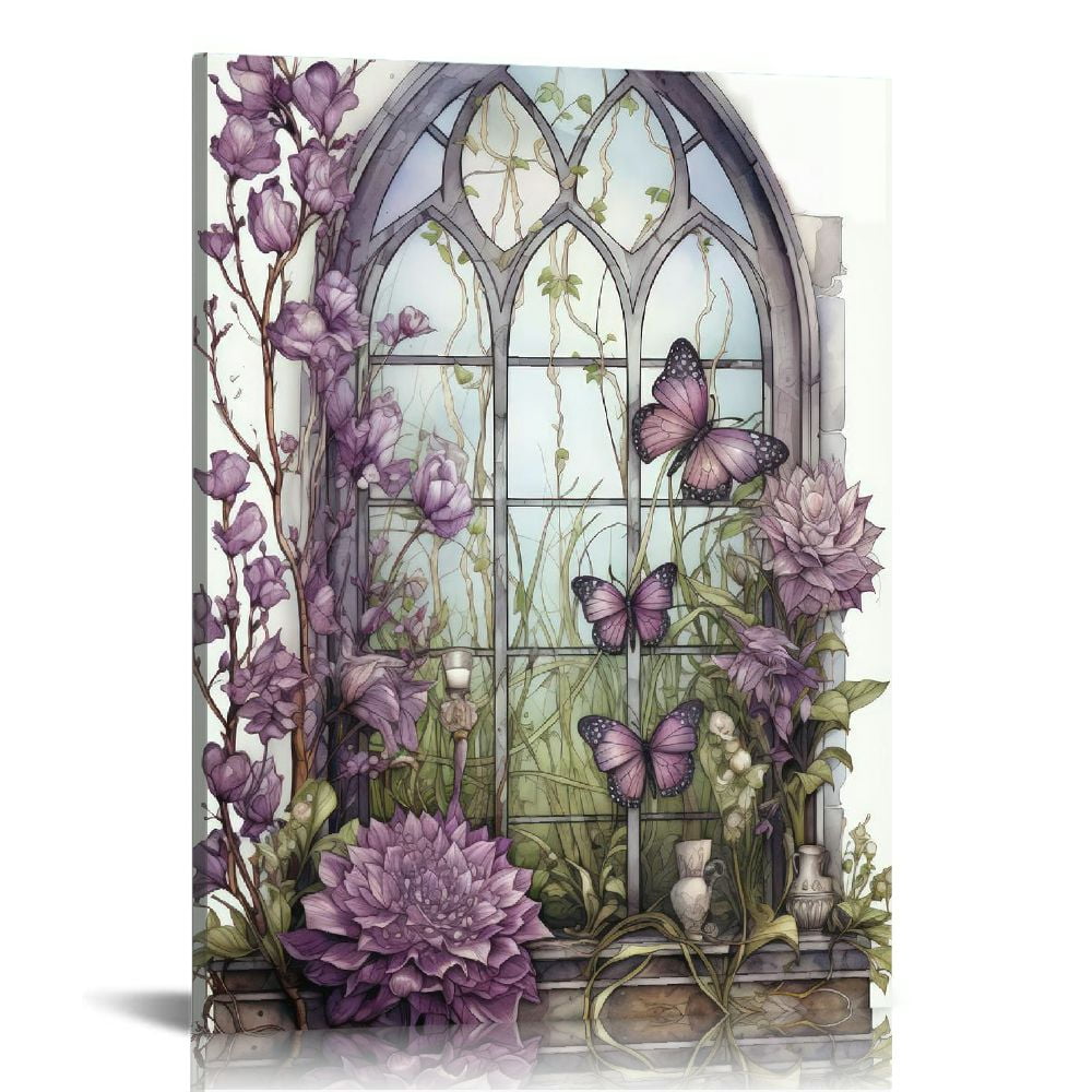 FLORID Canvas Wall Art 16x20 in / 12x16 in Purple Flower Print on ...
