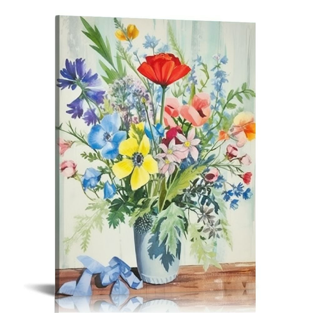 FLORID Canvas Wall Art Colorful Bloosom Flowers Canvas Painting Artwork ...
