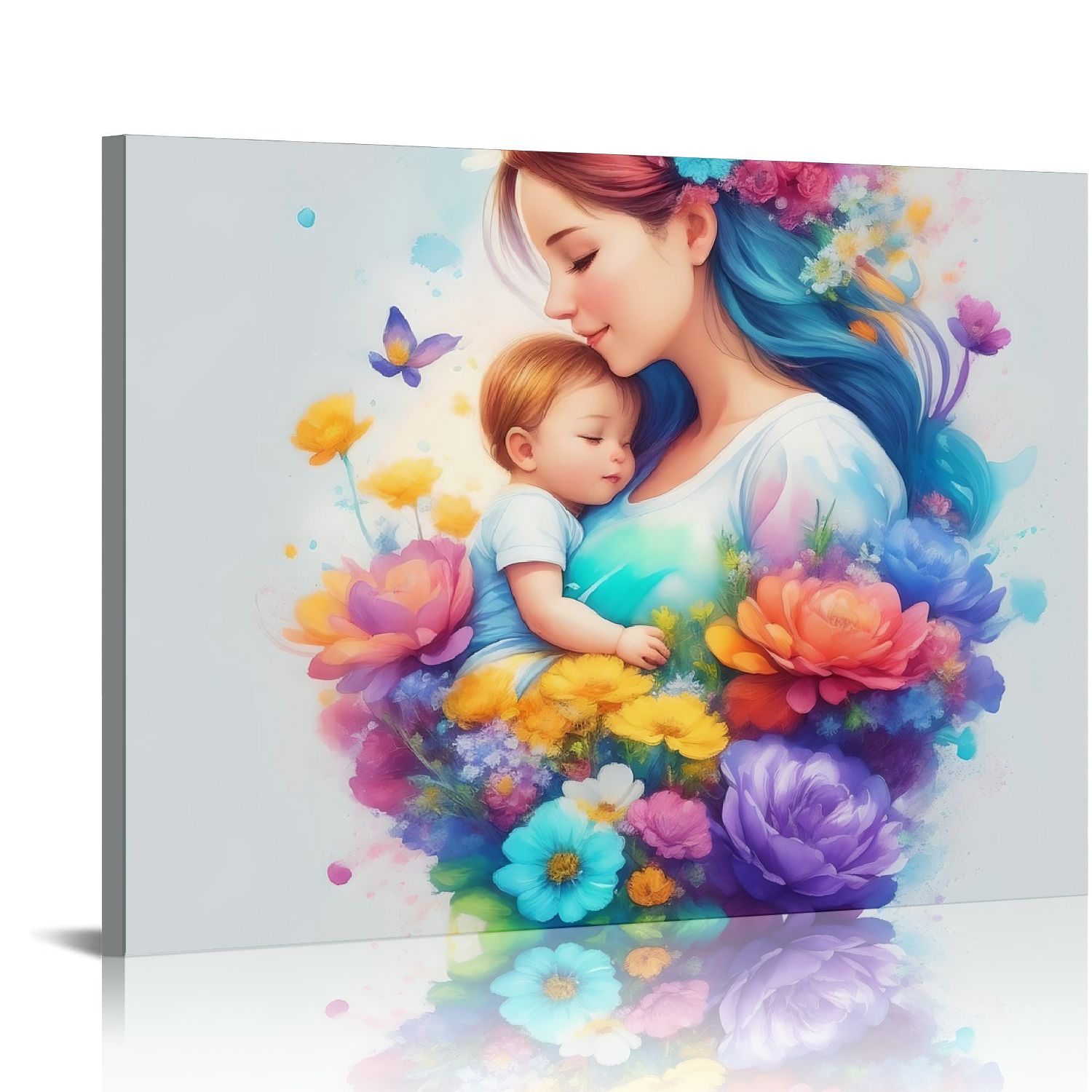 FLORID Canvas Wall Art Nurturing Mom Artwork Paintings Print on Canvas ...