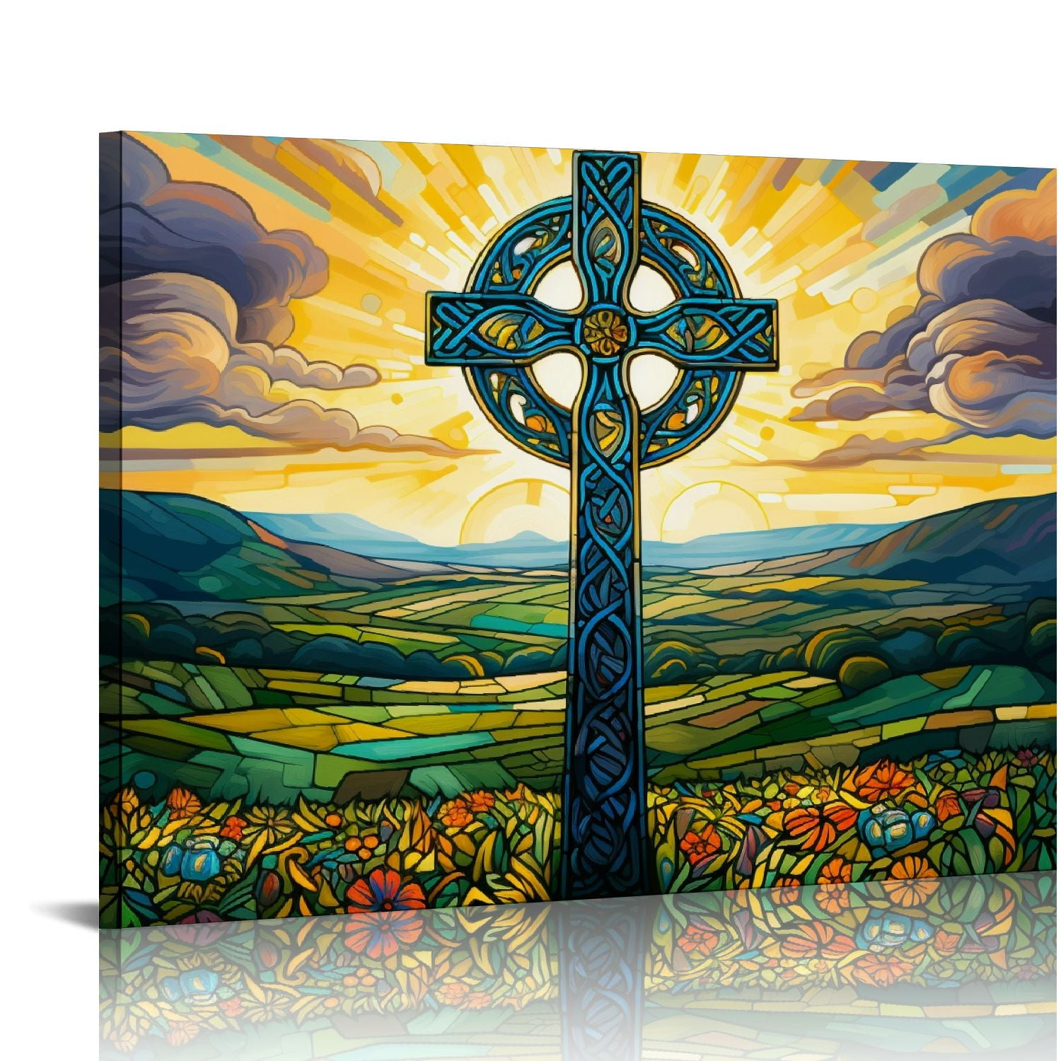 FLORID Christian Wall Art Cross Decor - Religious Wall Art Canvas Print ...