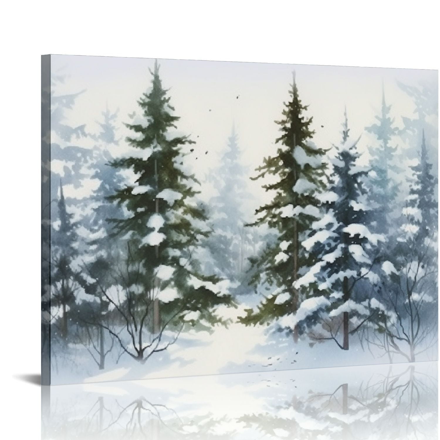 FLORID Christmas Winter Wall Art Prints, Winter Forest Landscape Snow ...