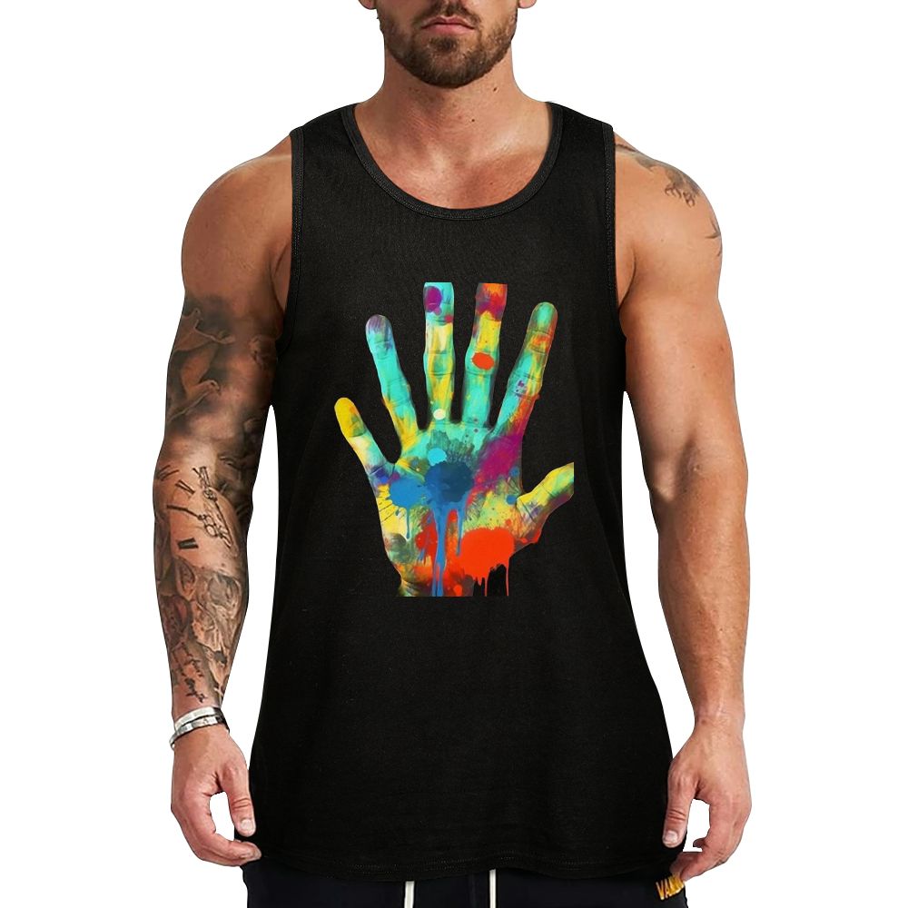 FLORID Colorful Paint Splatters Vacation Tank Top Men's Retro Style XL ...