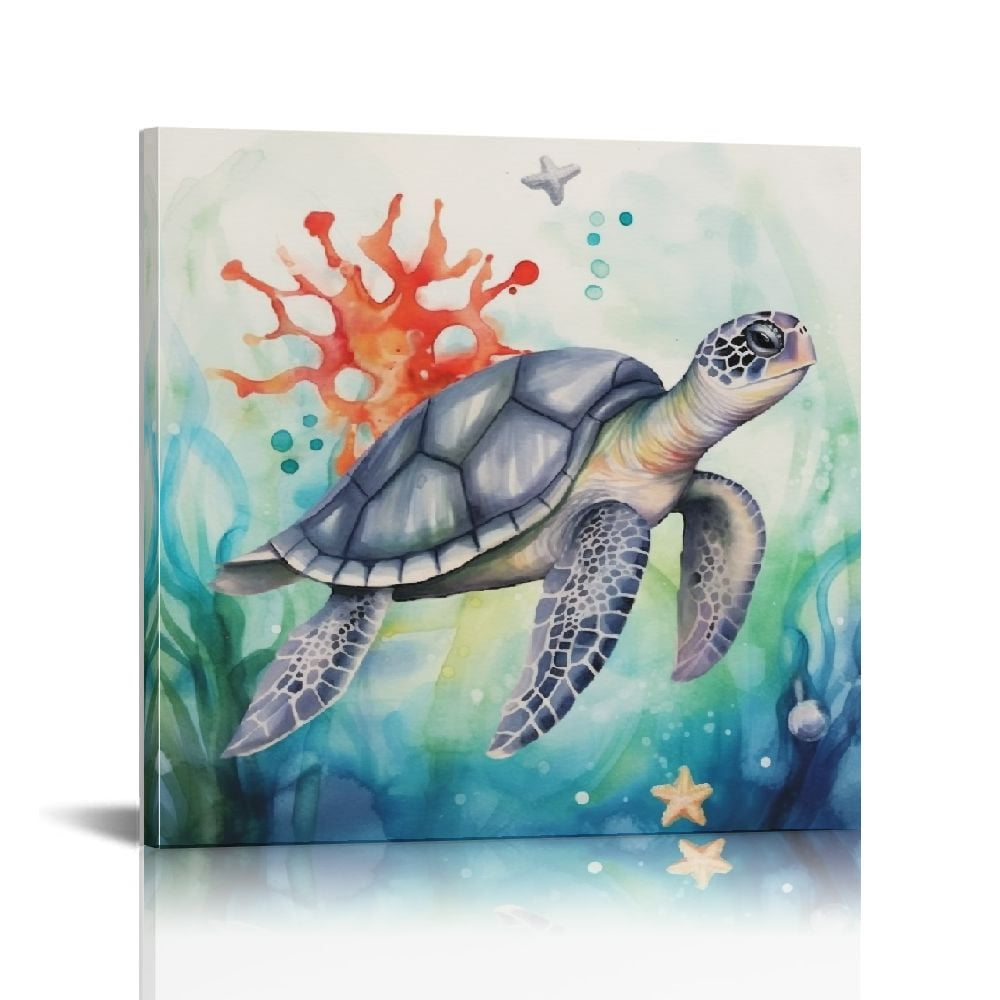 FLORID Country Beach Sea Turtle Canvas Prints Wall Art Decor Sea Turtle ...