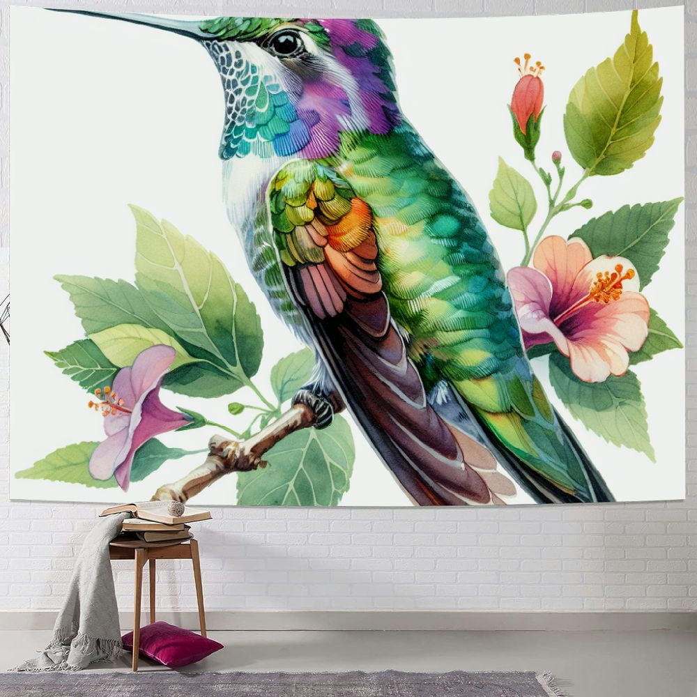 FLORID Country Hummingbird Floral Colorful Flower Bird Pictures ...