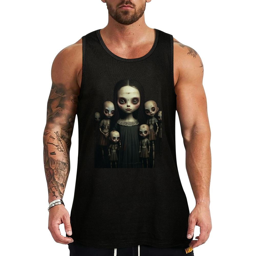 FLORID Creepy Dolls Woman's Face Gothic Art Tank Top Men's Tanks S ...