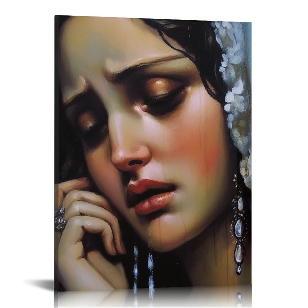 FLORID Crying of Virgin Mary in Tears Oil Painting Canvas Wall Decor ...
