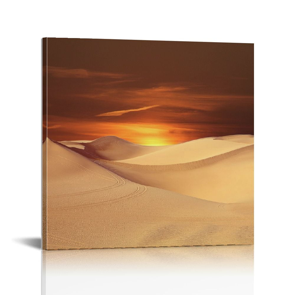 FLORID Desert and Sunset Square Decorative Painting 16x16in Wall Decor ...