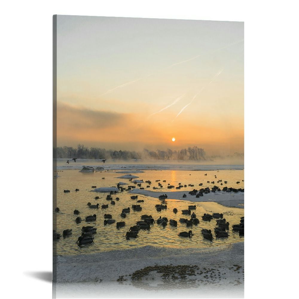 FLORID Duck Landscape Artwork Paintings Print on Canvas Wall Art for ...