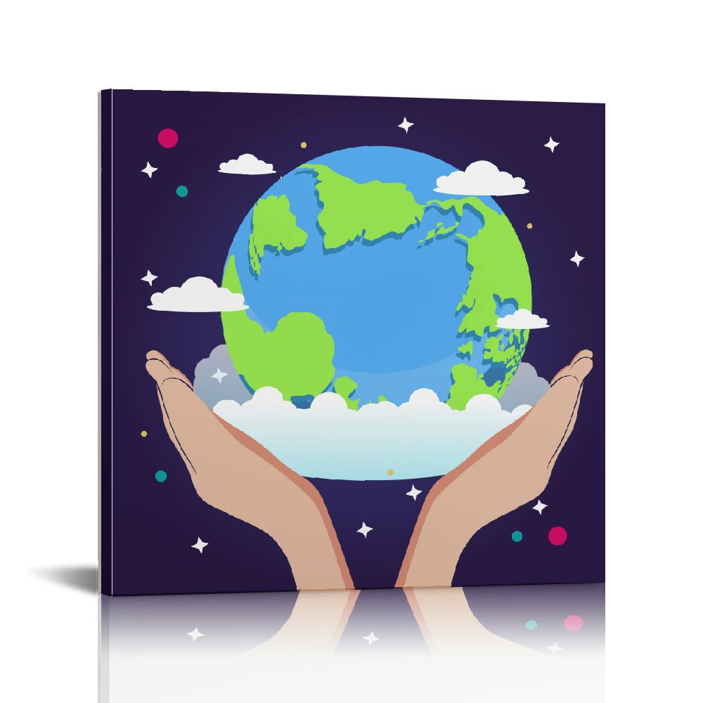 FLORID Earth Planet Wall Art Decor Canvas Print Picture Artwork Wall ...