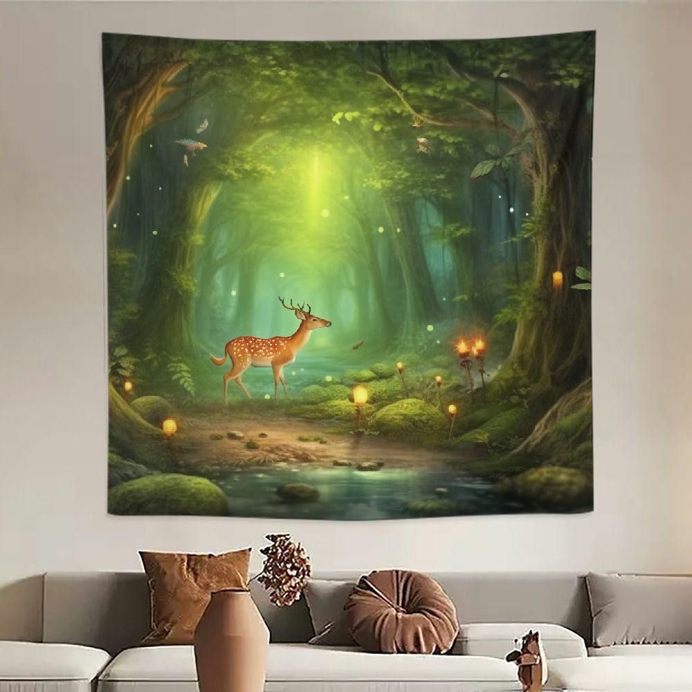 FLORID Fantasy Bedroom Tapestry Fairy-Enchanted Forest Tree Tapestry ...