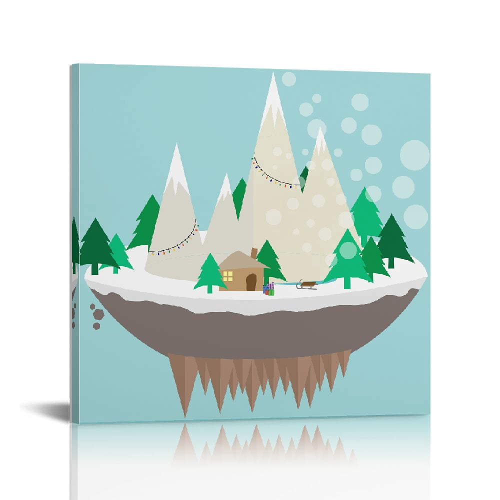 FLORID Floating Island Wall Art Decor Canvas Print Picture Artwork for ...