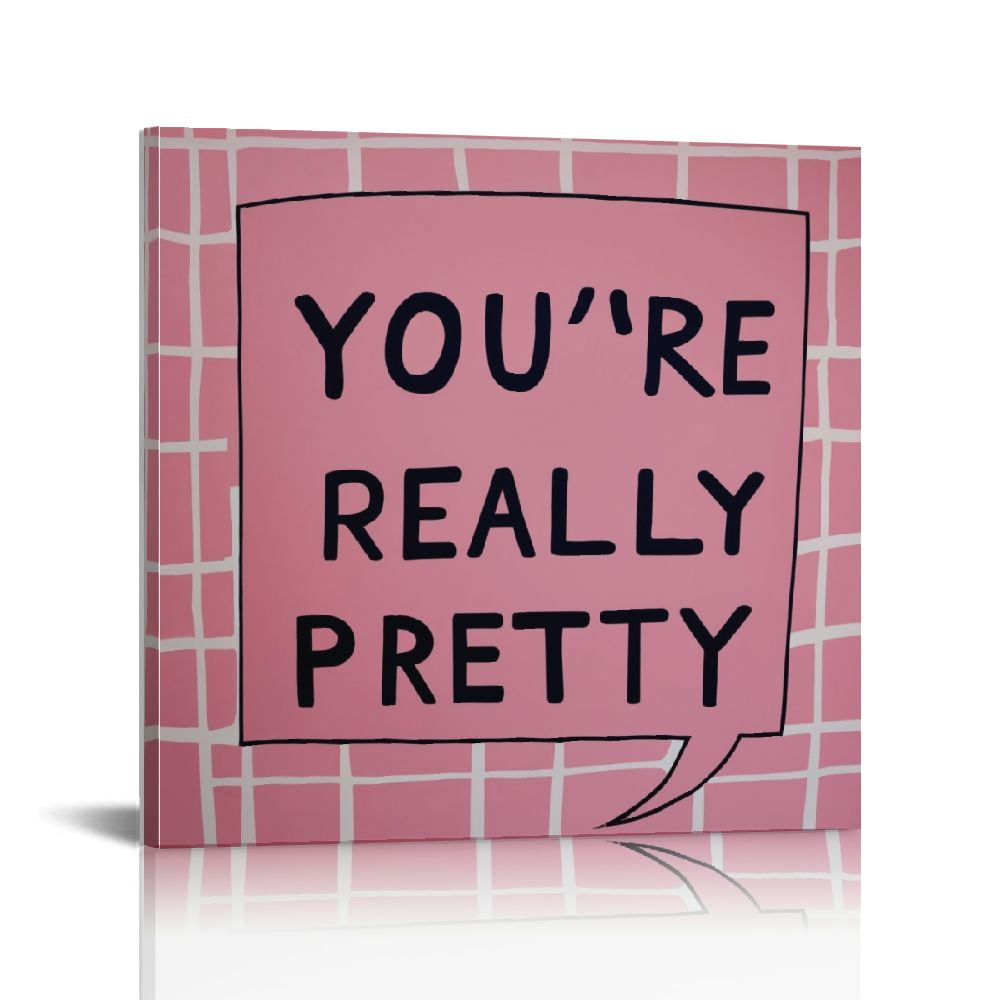 FLORID Guest Check Poster You're like Really Pretty Funky Wall Art Canvas Y2k Posters Pink ...