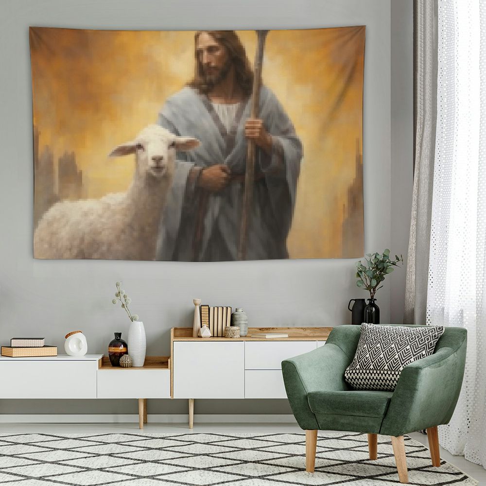 FLORID Jesus Christ Oil Painting Renaissance Wall Art The Good Shepherd Jesus Canvas Print ...