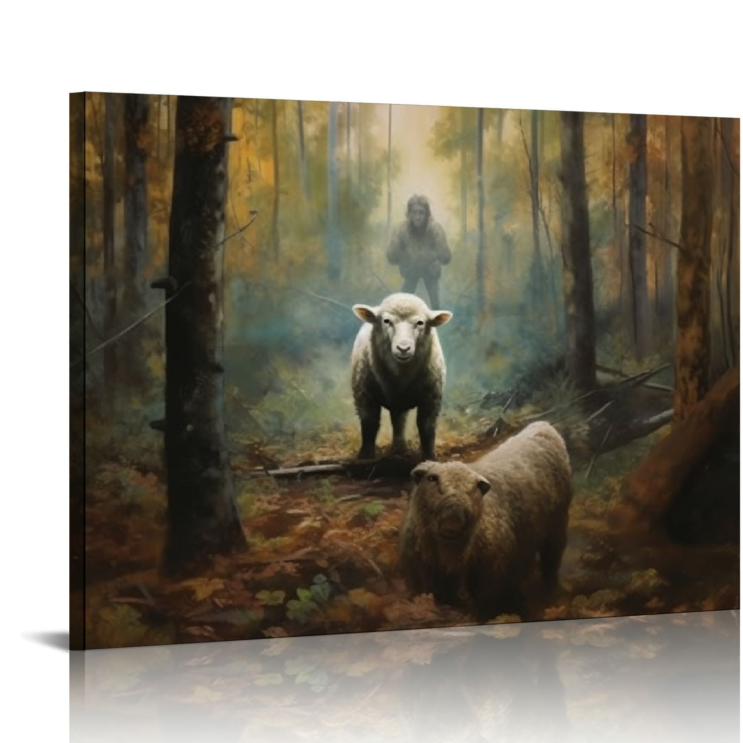 FLORID Jesus Wall Art-Jesus Running After Lost Lamb Picture Poster For ...