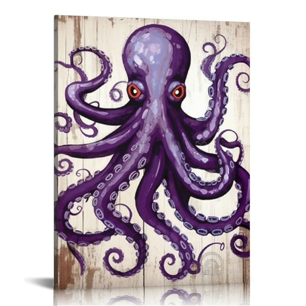FLORID Octopus Canvas Wall Art Marine life Picture Ocean Painting ...