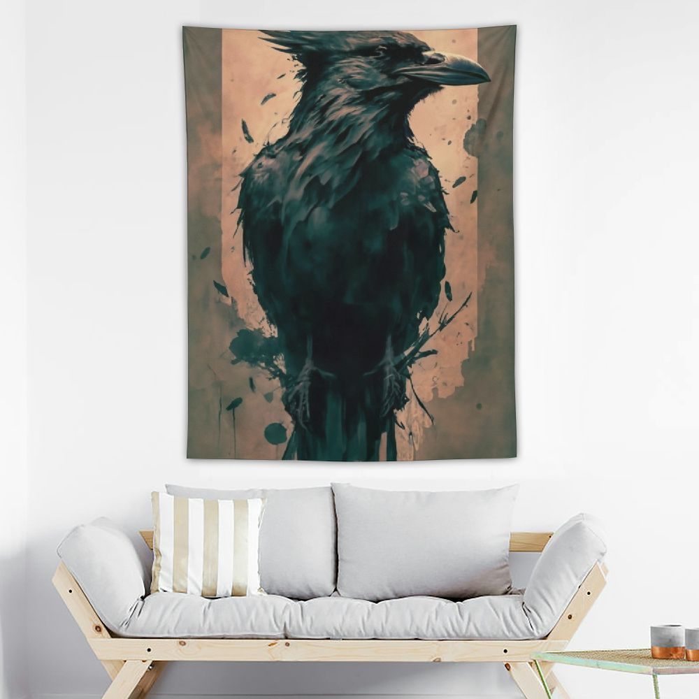 FLORID Raven Wall Tapestry for Hanging, Wall Art, and Home Decor - Soft ...