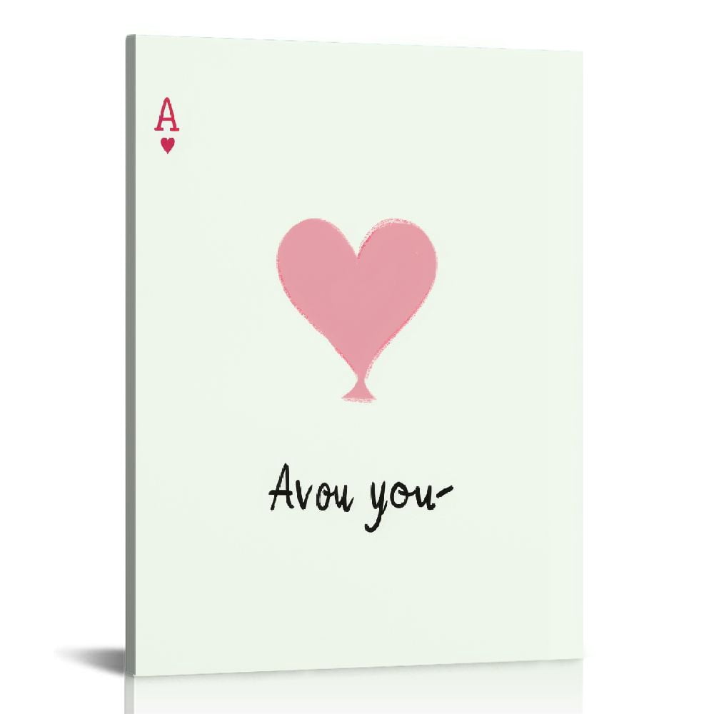 FLORID Retro Trendy Wall Art Pink Queen of Hearts Poster Poker Canvas ...