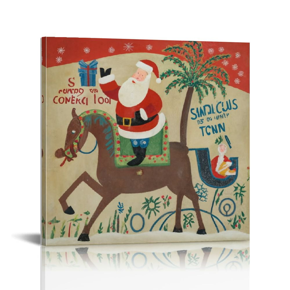 FLORID Rustic Santa Claus is Coming to Town Signs Wall Decor Wood ...