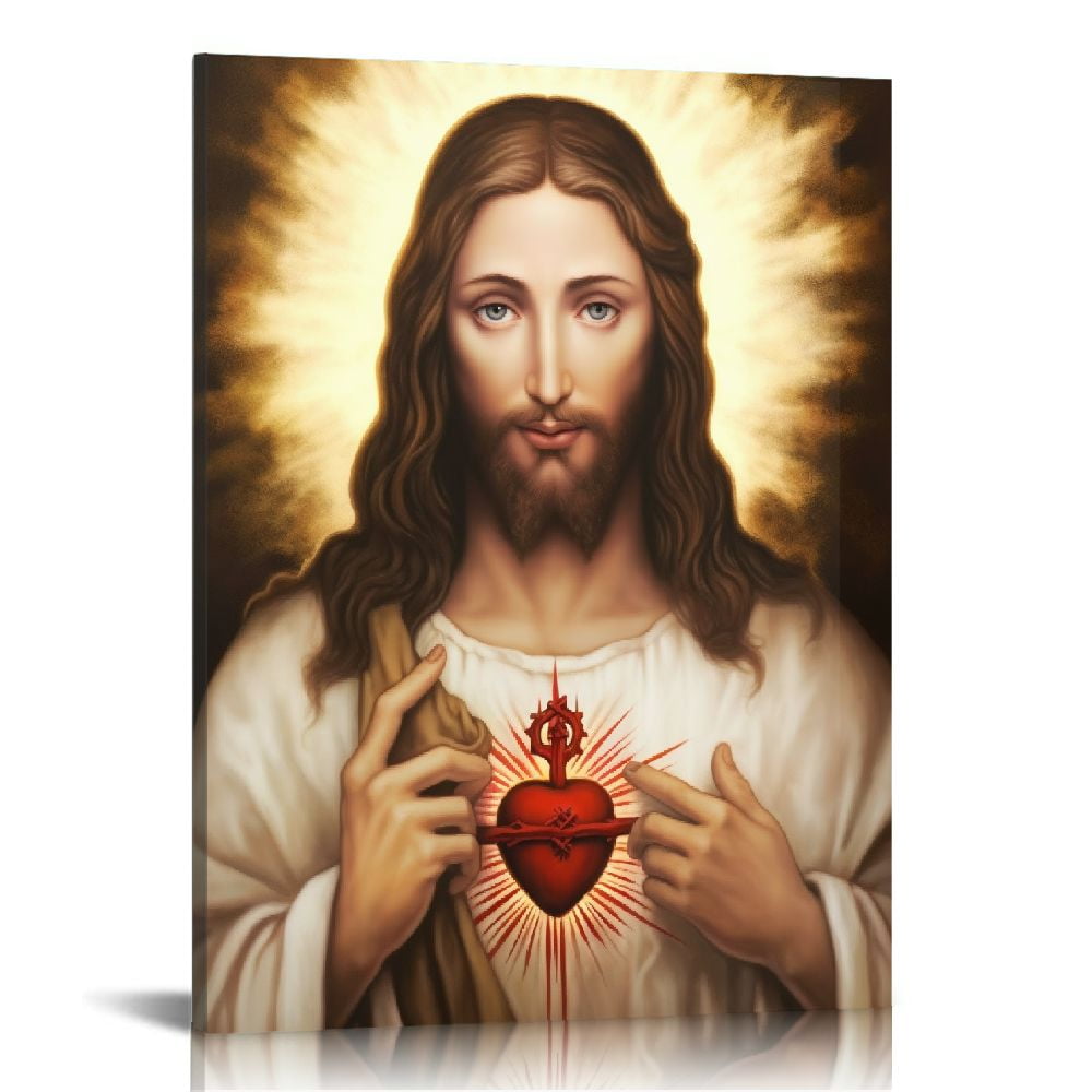 FLORID Sacred Heart Of Jesus Religious Home Decor Modern Painting Of florid-sacred-heart-of-jesus-religious-home-decor-modern-painting-of