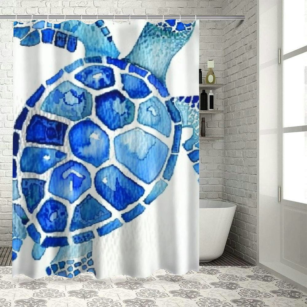 FLORID Sea Turtle Shower Curtain 100% Polyester Fiber Chic Modern ...