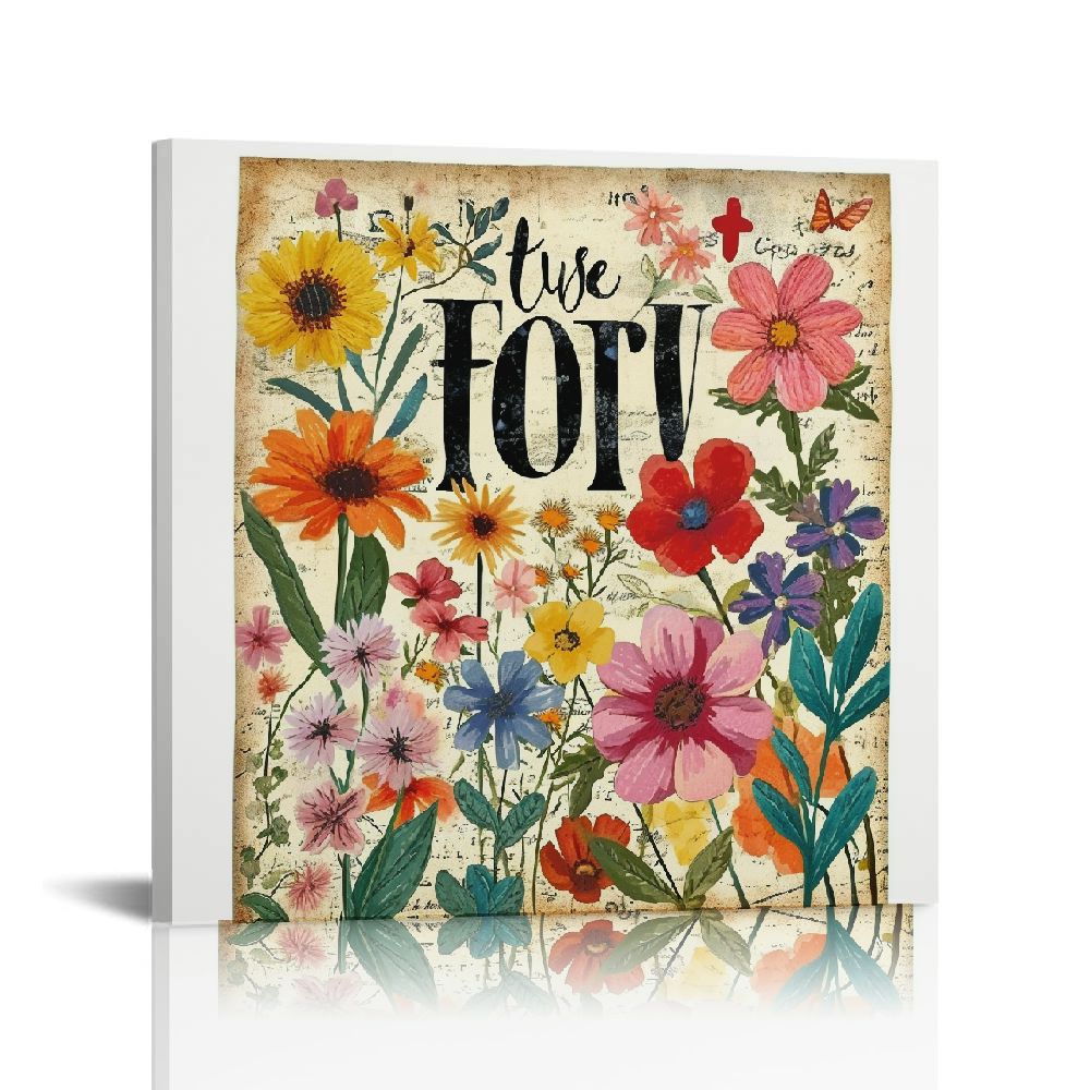 FLORID Square Decorative Painting 16x16in Wall Art Canvas ...